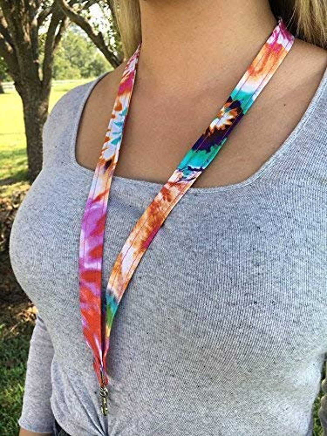 Tie Dye Lanyard Tie Dye Keychain Tie Dye Badge Holder Tie Dye Gift Idea ...