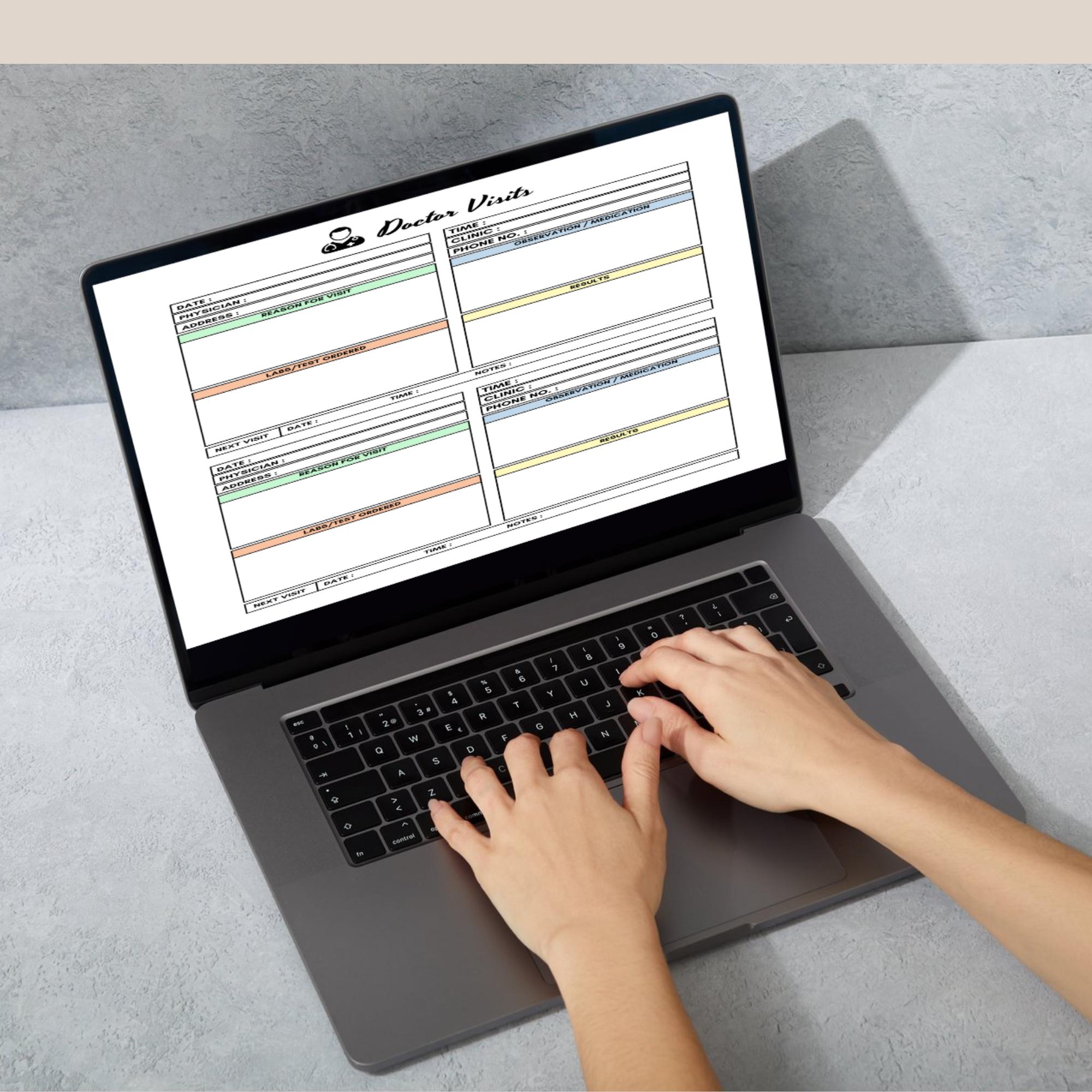 Doctor Visit Tracker, Medical Record Tracker, Printable Medical Record ...