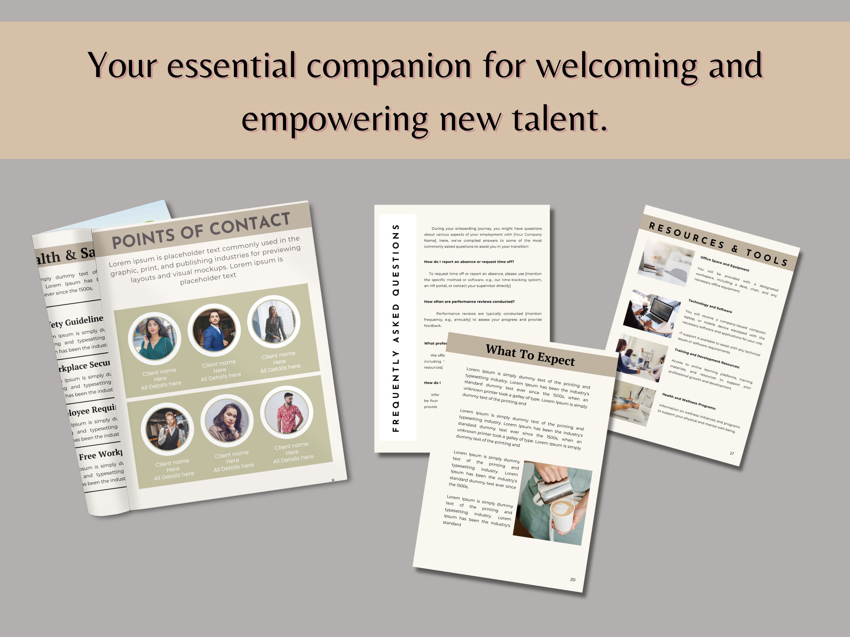 Employee Onboarding Handbook, Employee Welcome Package Template ...