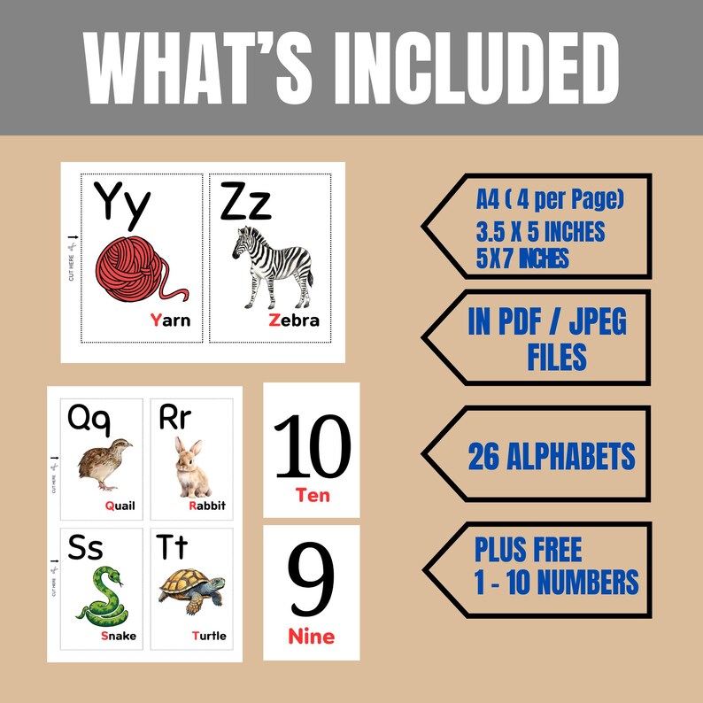 Printable Alphabet Flash Cards, Toddlers Preschool Early Learning ...