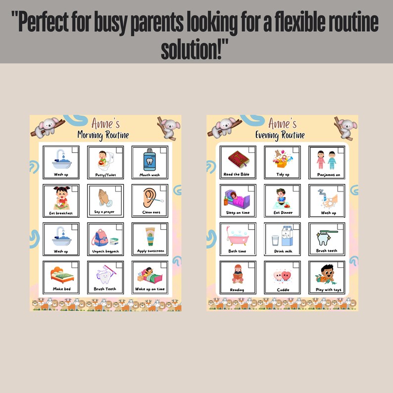 Toddler Routine Chart, Editable Daily Routine Cards, Kids Visual ...
