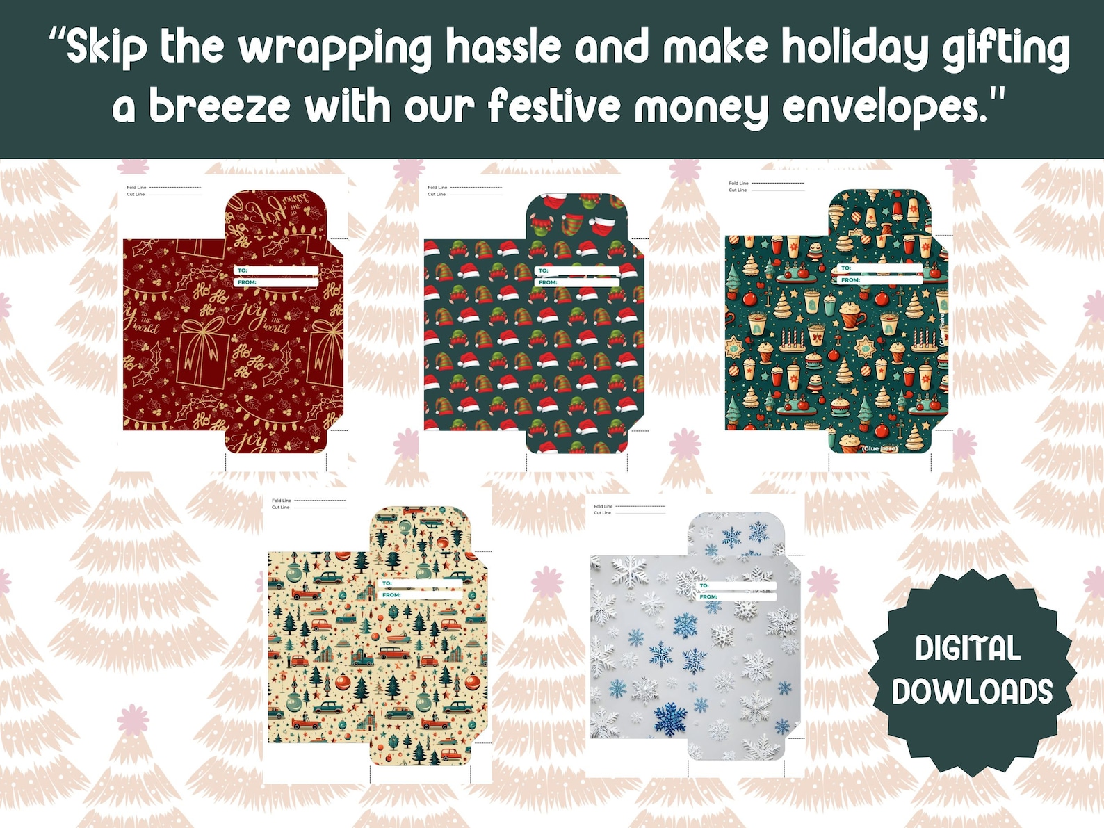 Printable Christmas Money Holder, Christmas Money Envelopes, Money ...