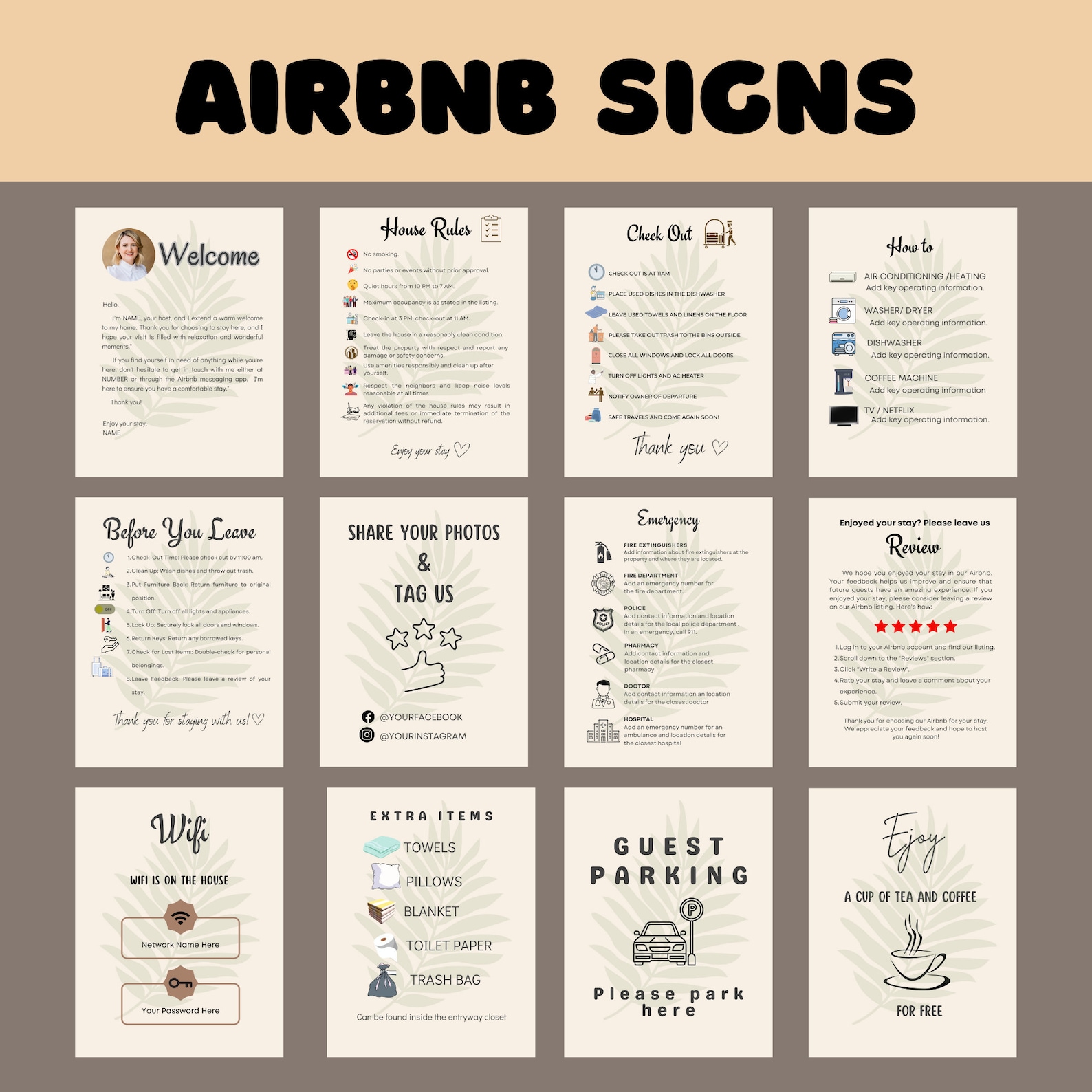 Airbnb Host Bundle, Airbnb Book Template, Airbnb Cleaning Checklist ...