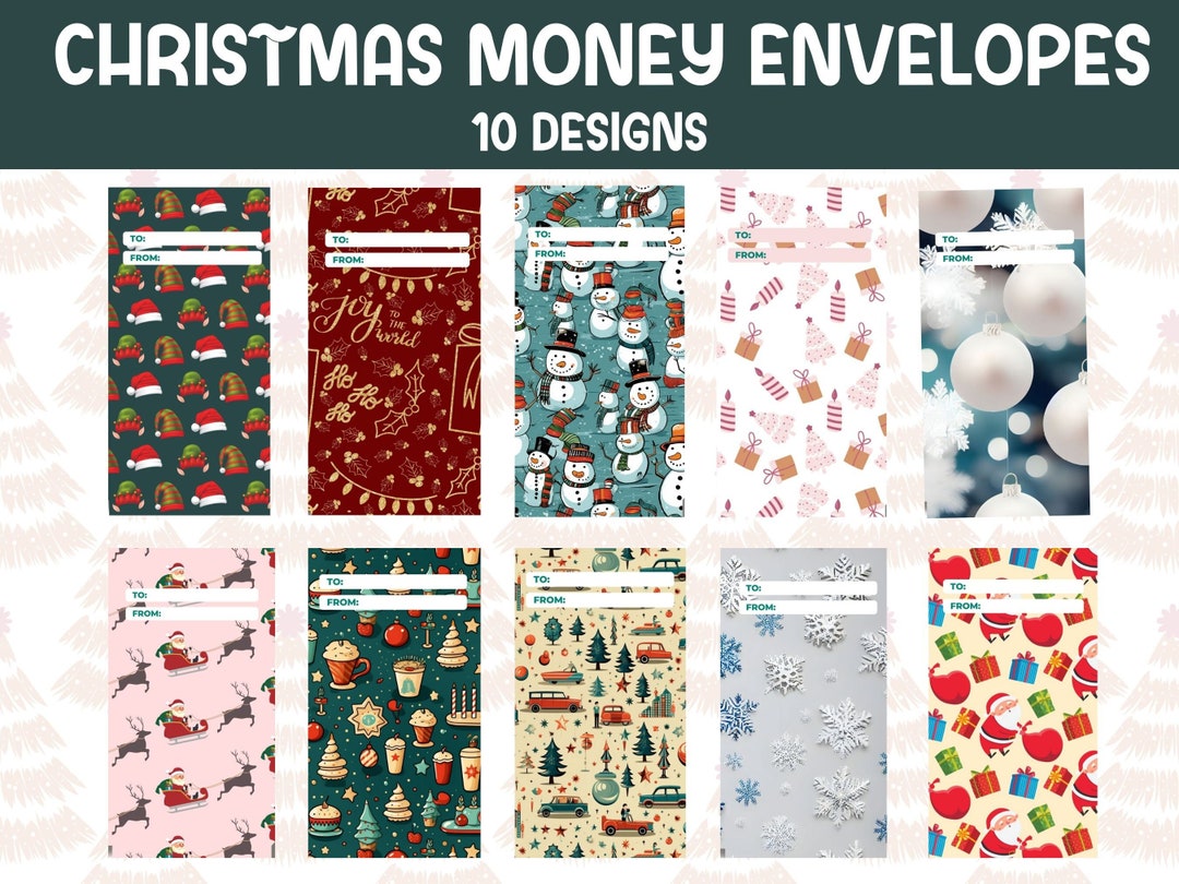 Printable Christmas Money Holder, Christmas Money Envelopes, Money ...