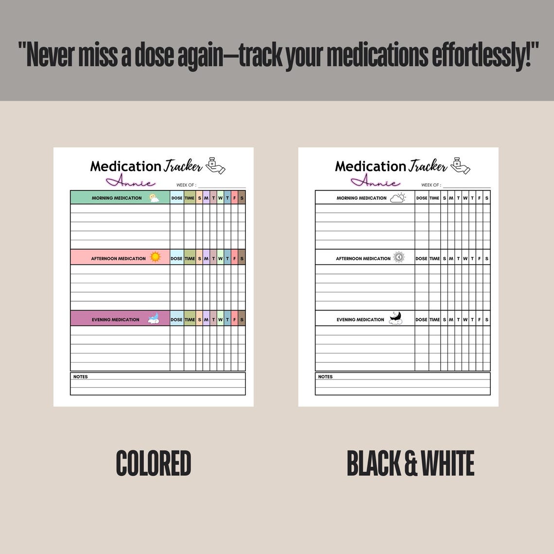 Medication Supplement List Tracker, Printable Medication Schedule ...