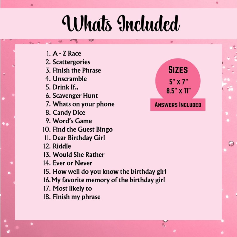 Birthday Games for Her, Teen Birthday Games, Modern Birthday Party ...