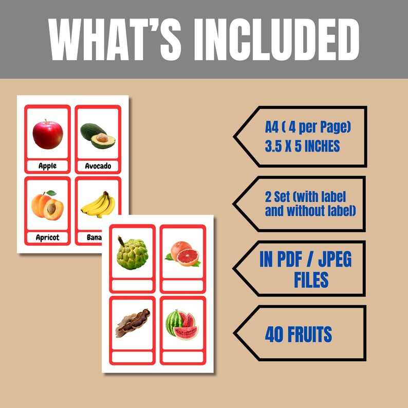 Fruits Flash Cards, Flash Cards Nomenclature, Fruits Flashcards ...