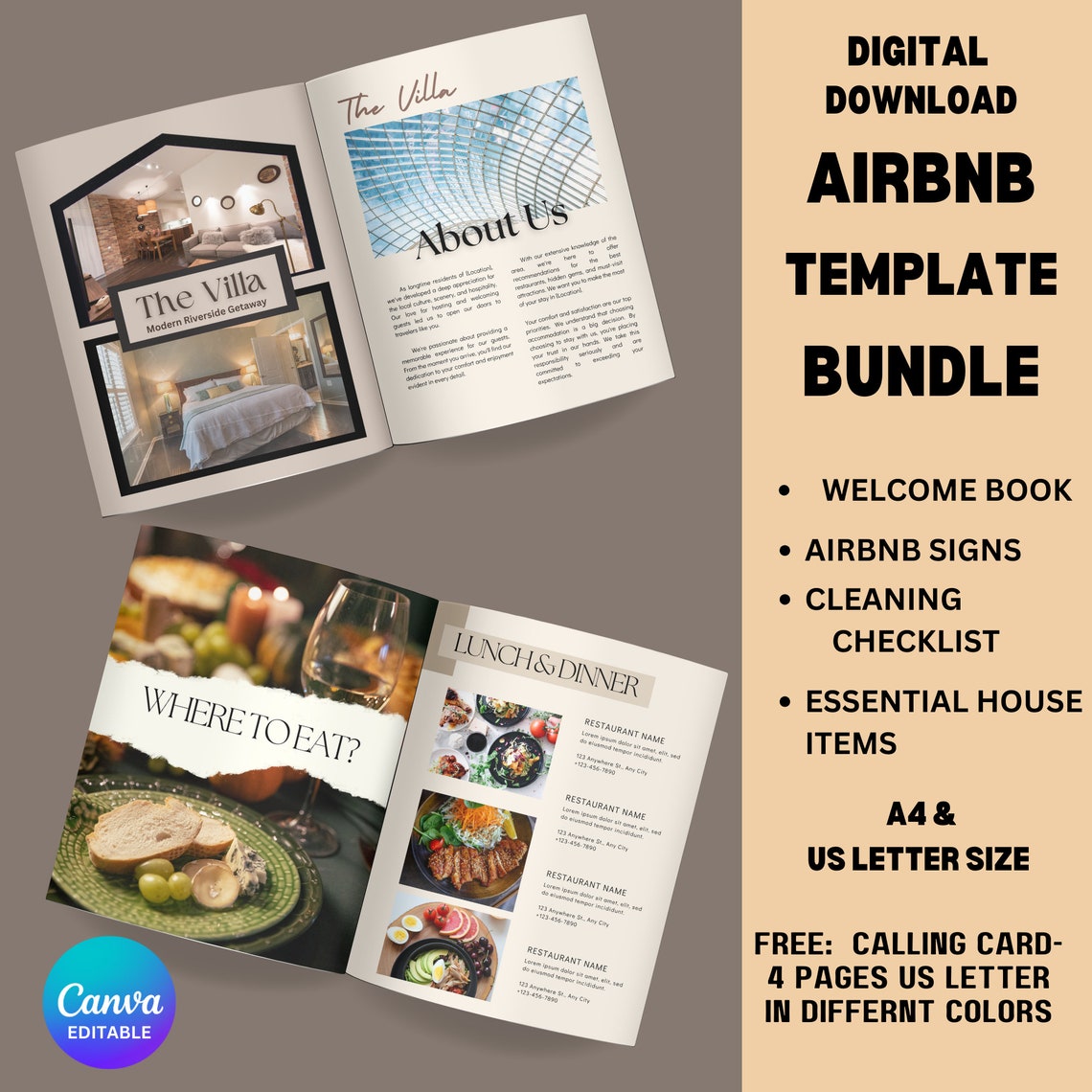 Airbnb Host Bundle, Airbnb Book Template, Airbnb Cleaning Checklist ...