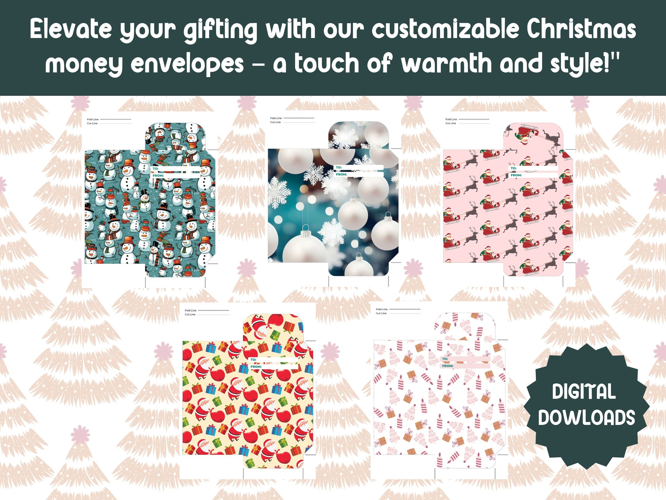 Printable Christmas Money Holder, Christmas Money Envelopes, Money ...