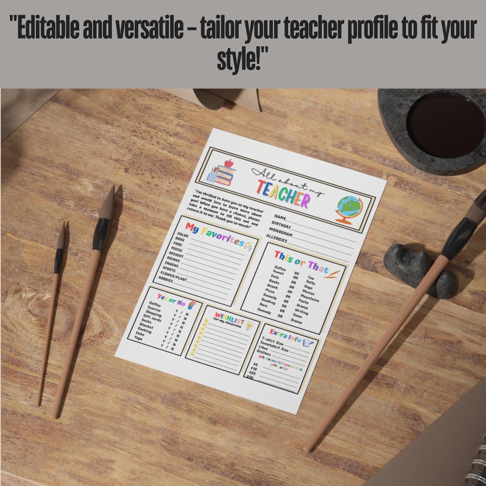 All About My Teacher Printable, Meet the Teacher Questionnaire, Back to ...