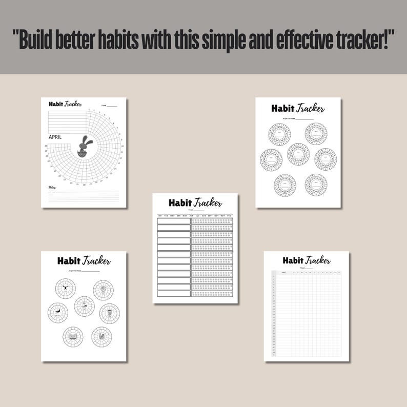 Minimalist Habit Tracker Printable | Daily, Weekly, Monthly Tracker PDF ...