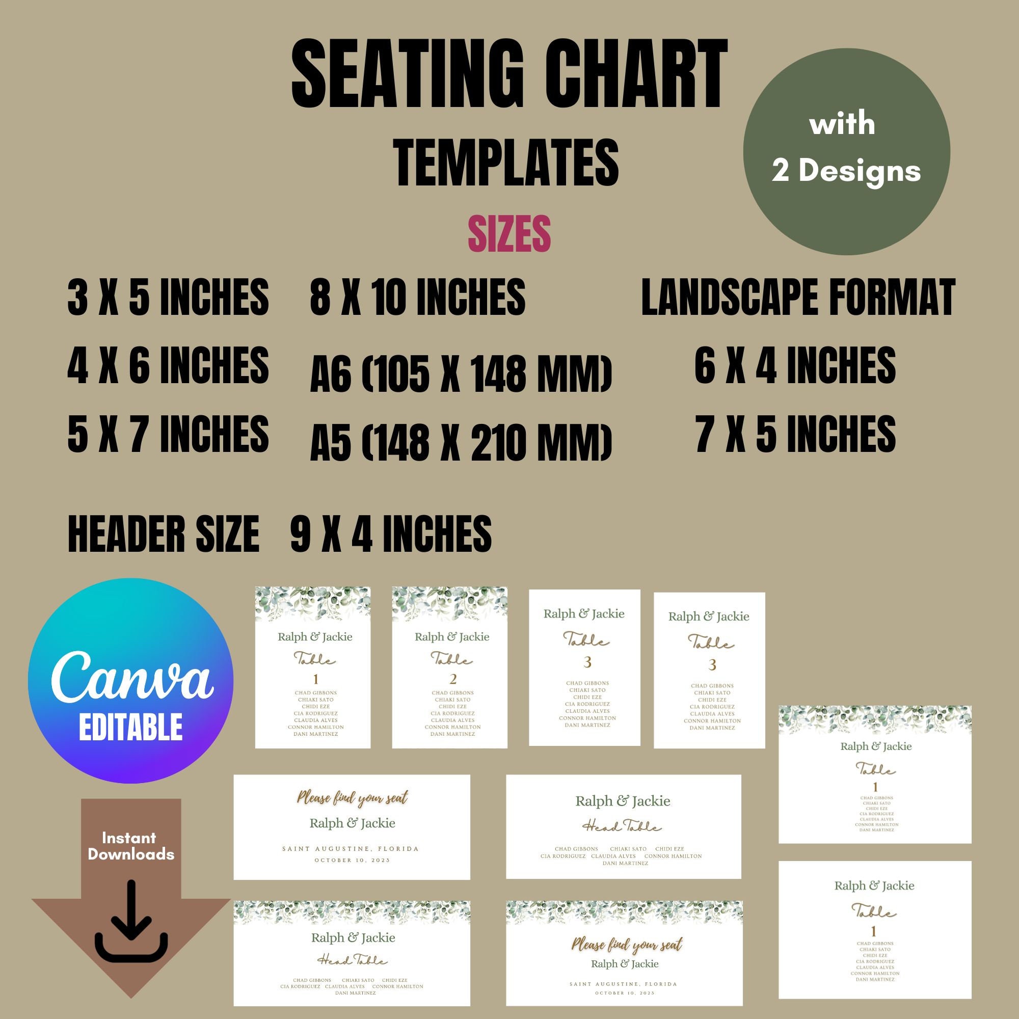 Wedding Seating Chart Card Template Wedding Chart Card - Etsy