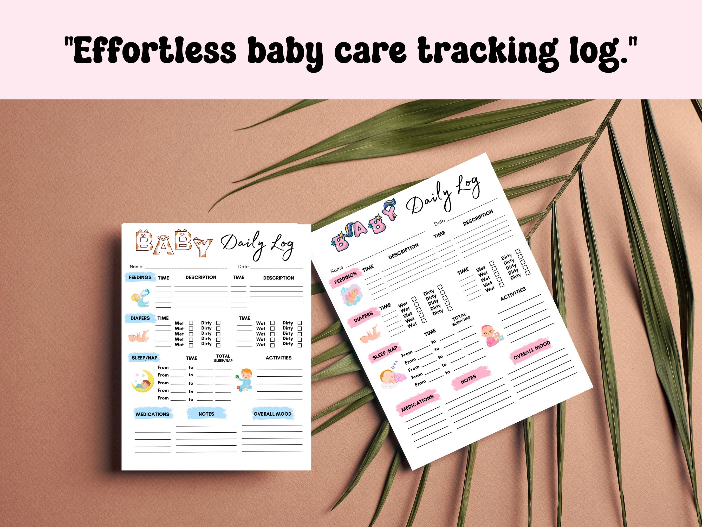 Baby Daily Log, Baby Daily Log Tracker, Baby Care Log, Newborn Log ...