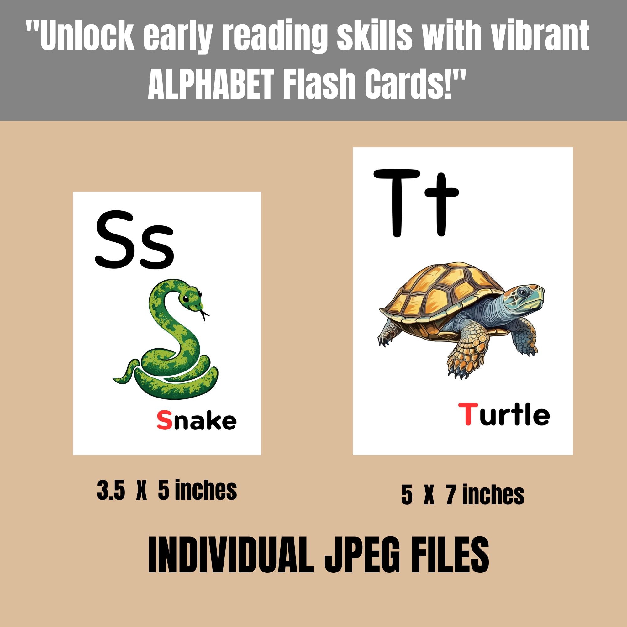 Printable Alphabet Flash Cards, Toddlers Preschool Early Learning ...