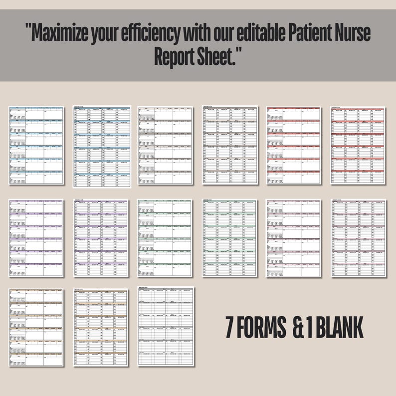 6 Patient Nurse Report Sheet, Med Surg Report Sheet, Nurse Brain Sheet ...