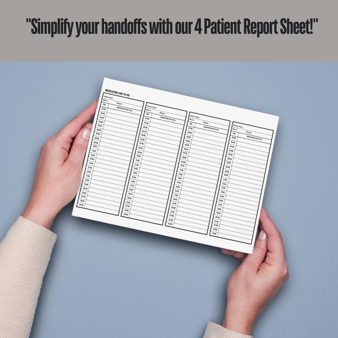 4 Patients Nurse ER Report Sheet , Editable Med Surg Nursing Brain ...