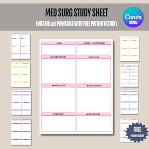 Editable Med Surg Study Template, Nursing Disease Process Template ...