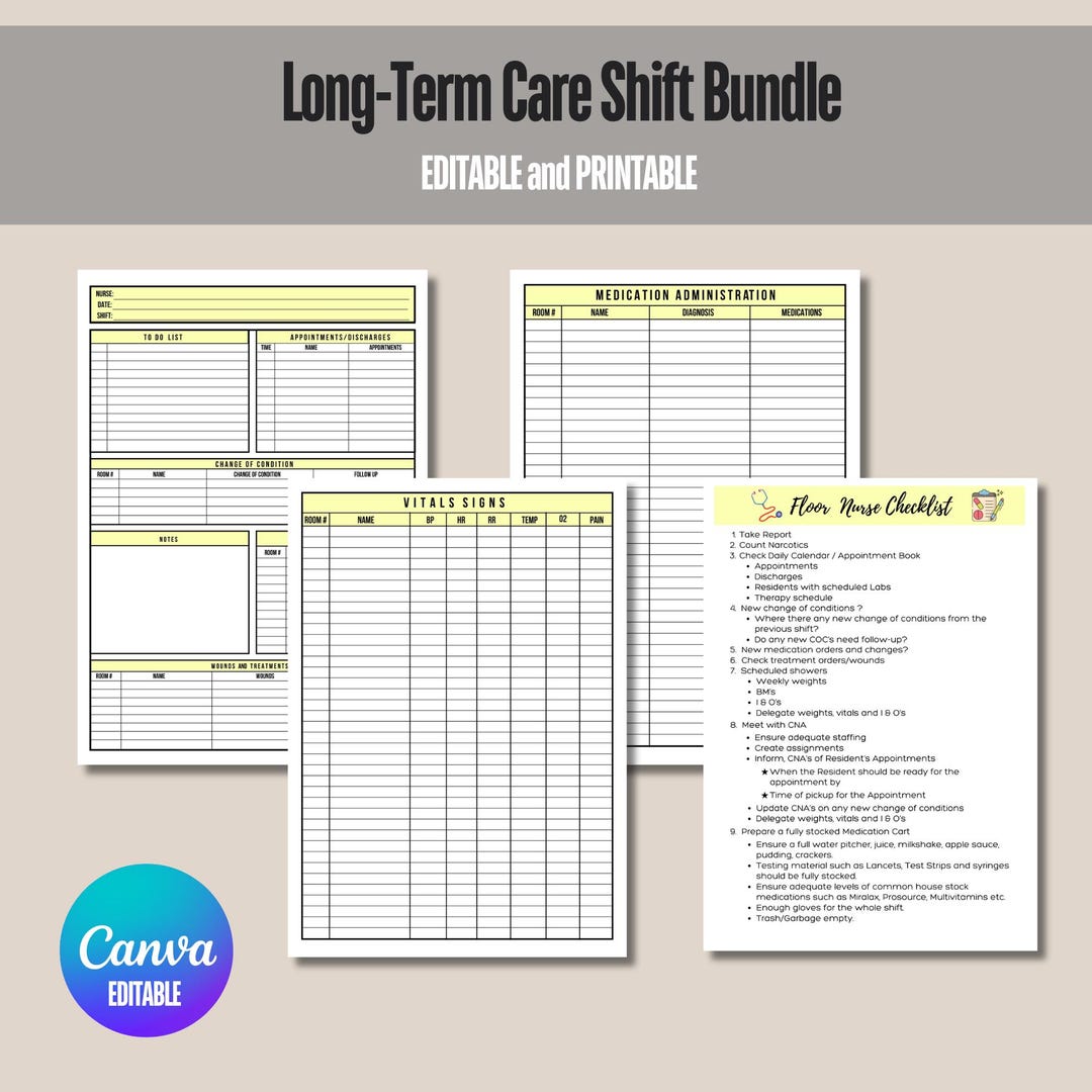Long-term Care Shift Bundle, Floor Nurse Brain, New Nurse Gift, Skilled ...