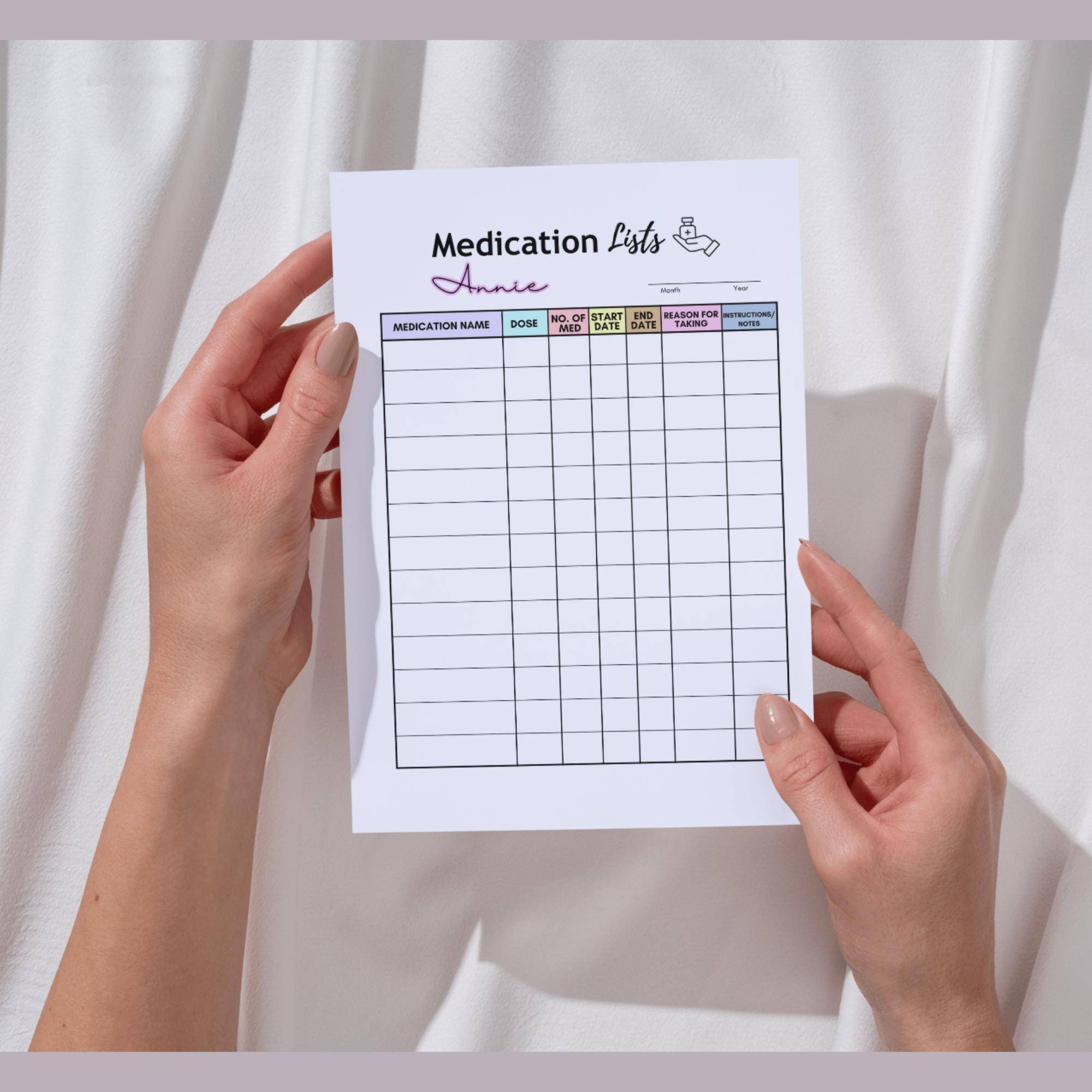 Medication Supplement List Tracker, Printable Medication Schedule ...