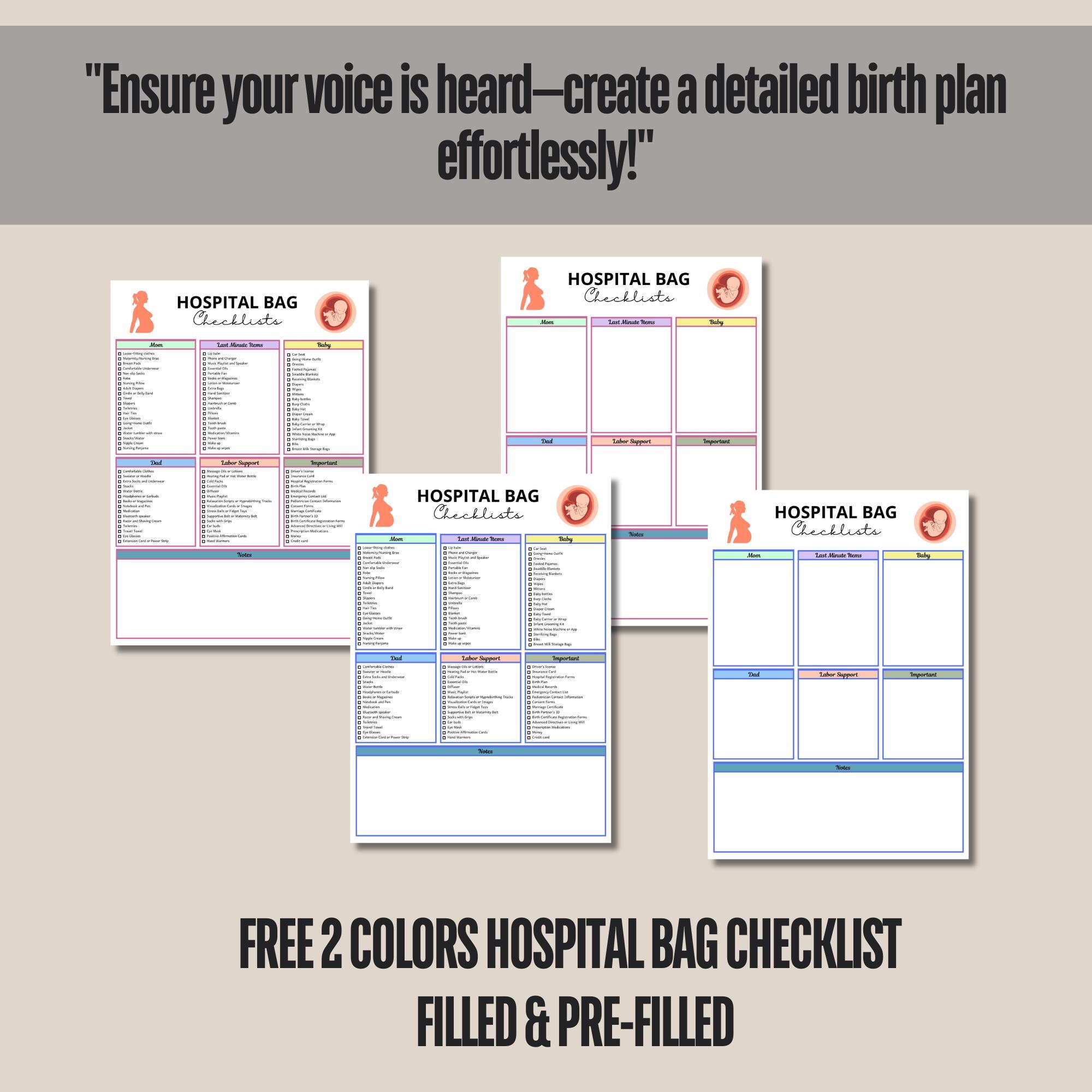 Birth Preferences Template, Birth Plan Template, Visual Birth Plan ...
