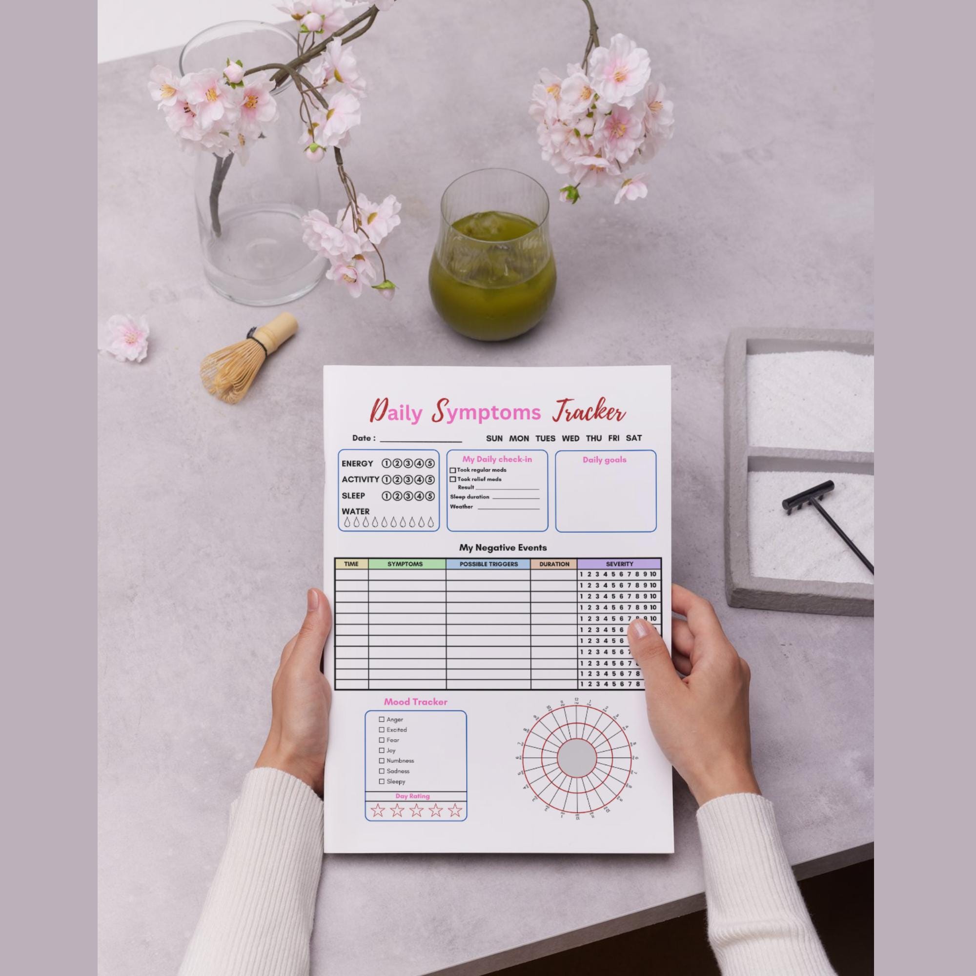 Symptom Tracker Printable, Chronic Illness Printable, Monthly Wellness ...