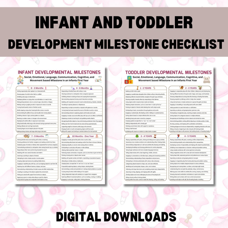 Infant and Toddler Developmental Milestone Checklist, Child Growth ...