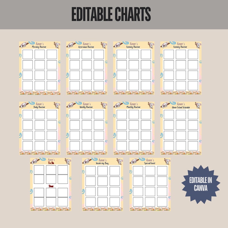 Toddler Routine Chart, Editable Daily Routine Cards, Kids Visual ...