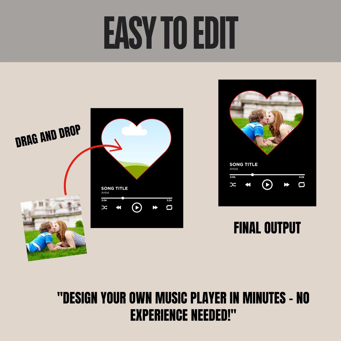 Music Player Template Canva, Music Player Plaque, Glass Music Player ...