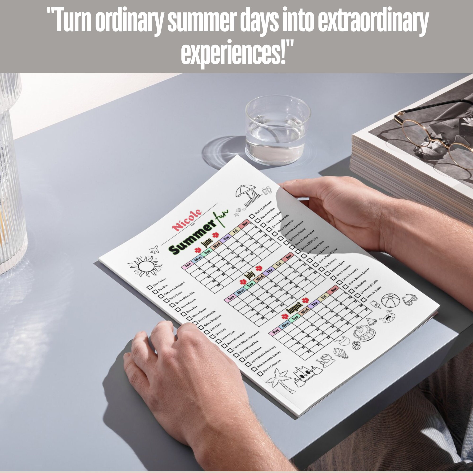 Editable Summer Bucket Lists, Summer Fun Bucket List, Family Planner ...