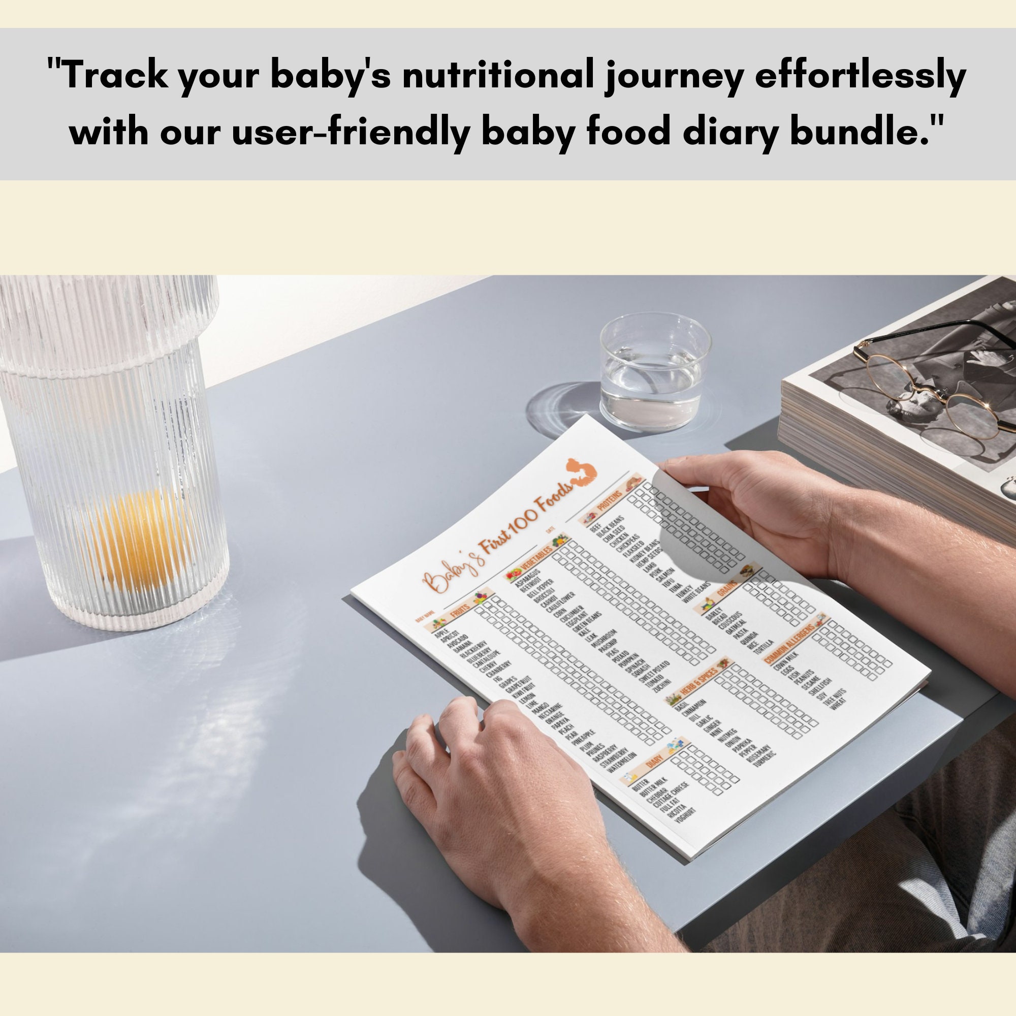 Baby Food Tracker Printable BUNDLE, Baby Meal Planner, Printable Food ...