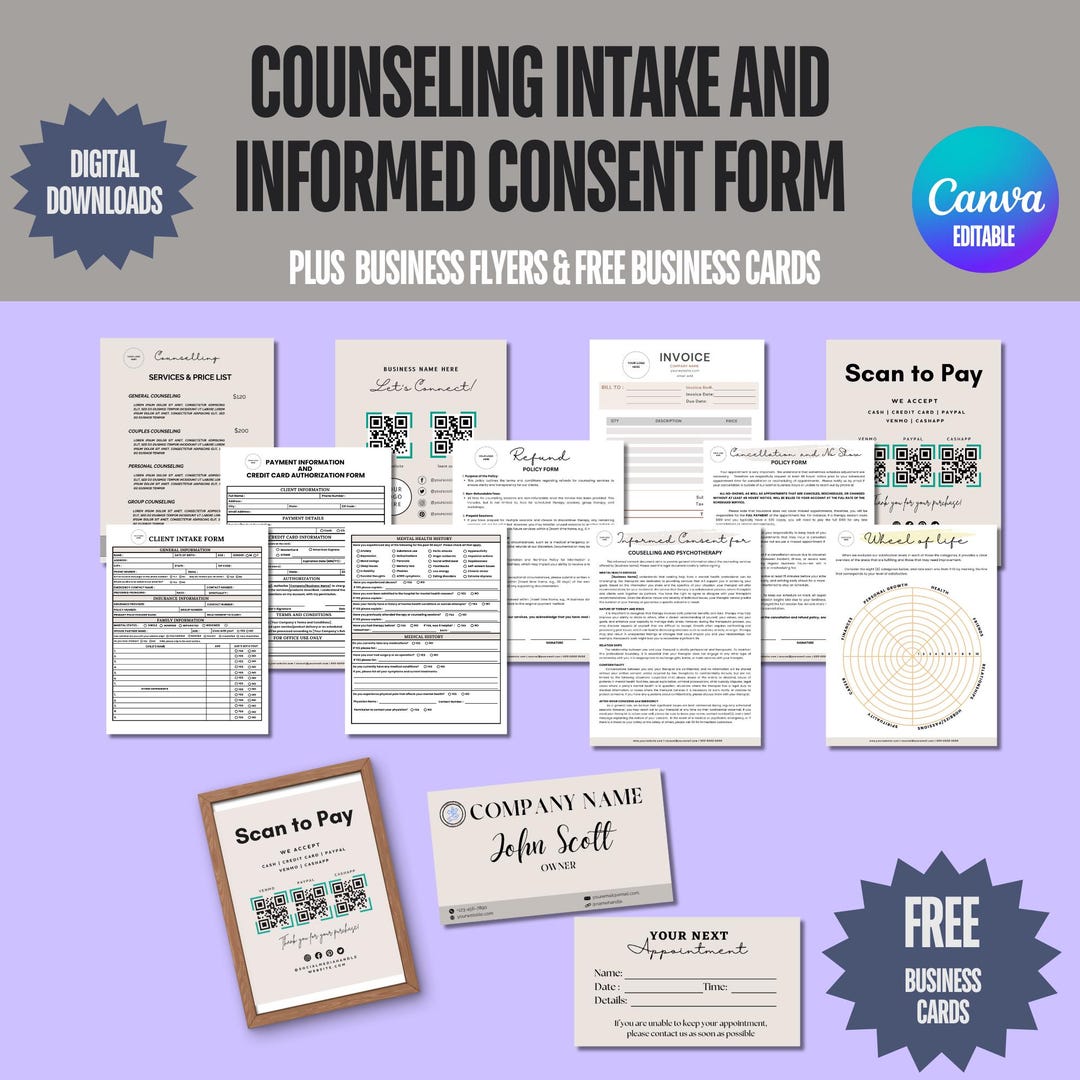 Counseling Intake Form, Informed Consent for Counseling and ...
