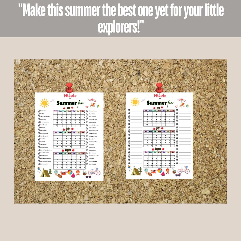 Editable Summer Bucket Lists, Summer Fun Bucket List, Family Planner ...