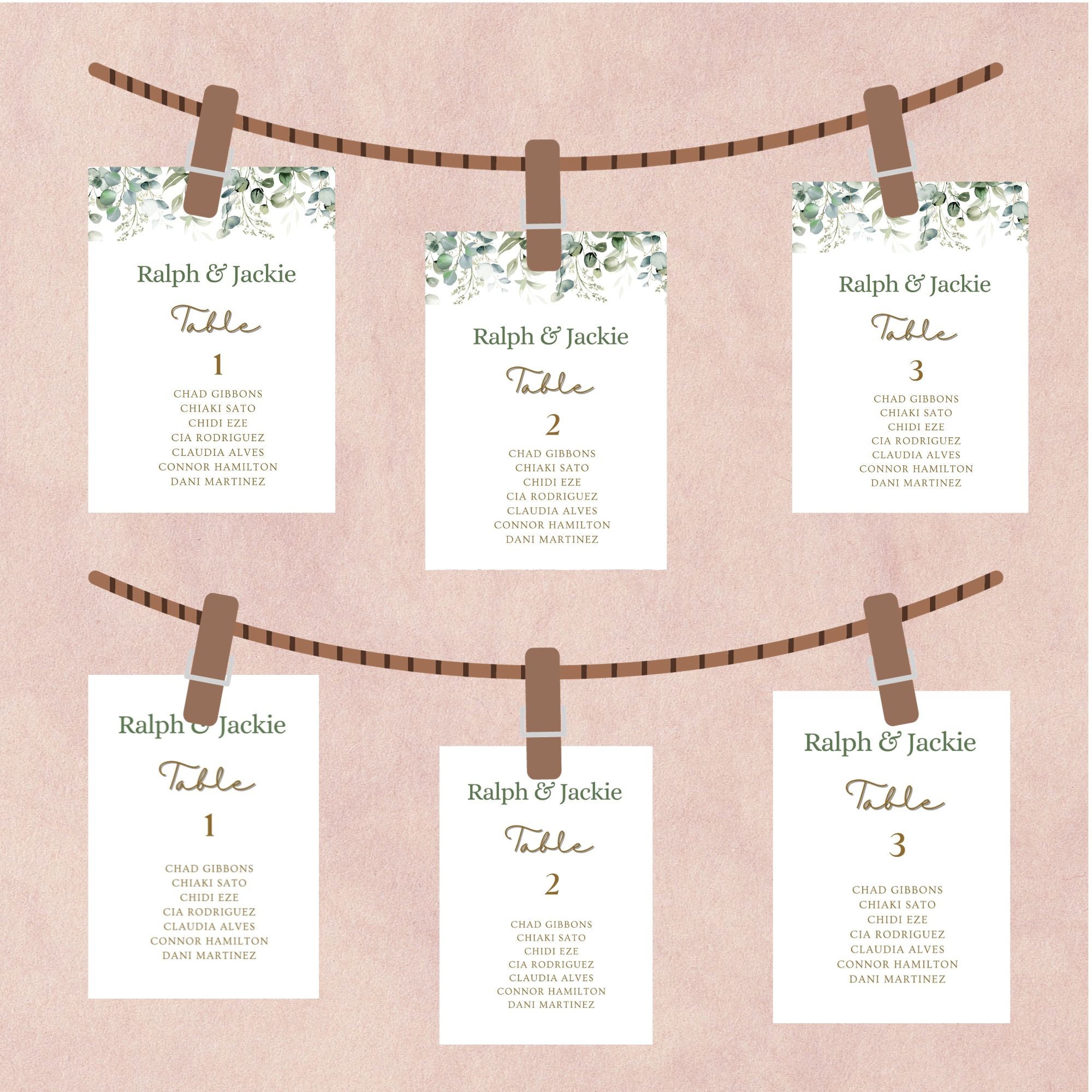 Wedding Seating Chart Card Template Wedding Chart Card - Etsy
