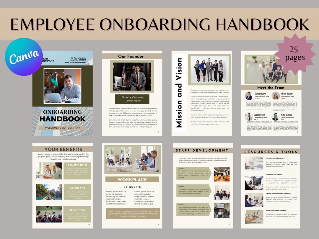 Employee Onboarding Handbook, Employee Welcome Package Template ...