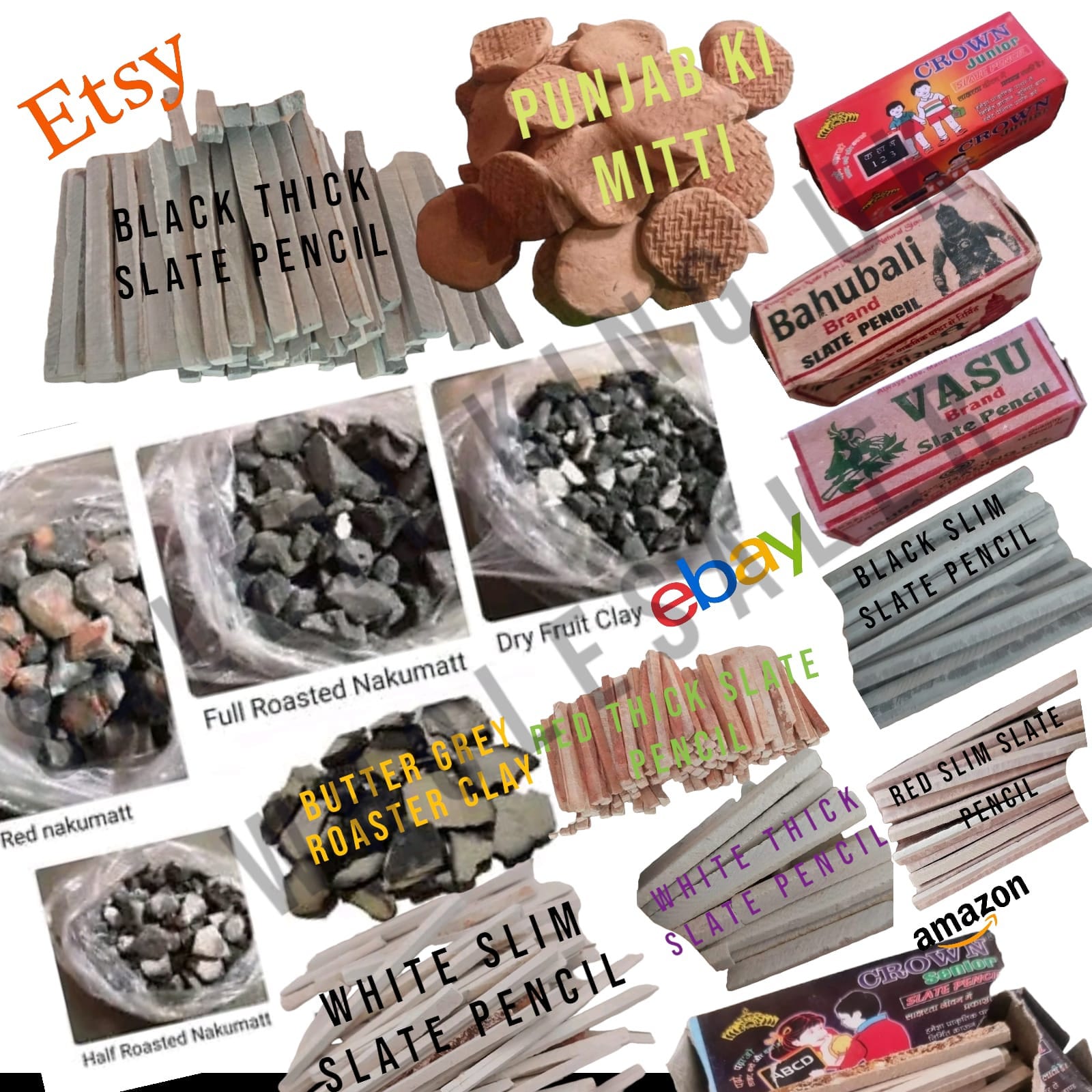 1 Kilo+ White Fat Edible Organic Thick Only Slate Shale Pencil Soft ...