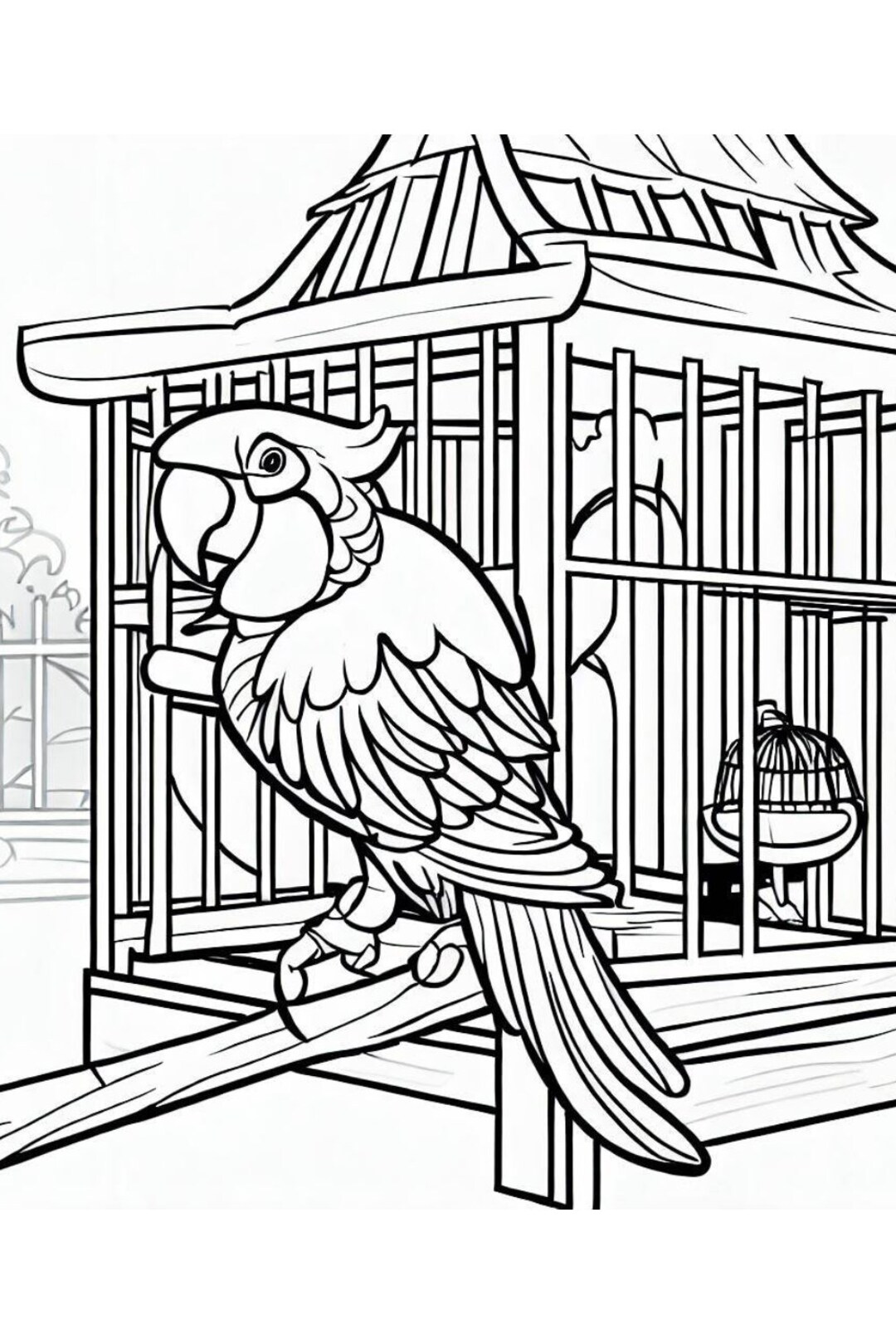 Parrot Outside Cage instant Download, Digital File - Etsy
