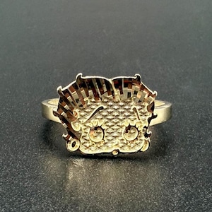 10k Solid Gold Betty Boop Ring/ Y2K / Sassy Betty Boop / Gift - Etsy
