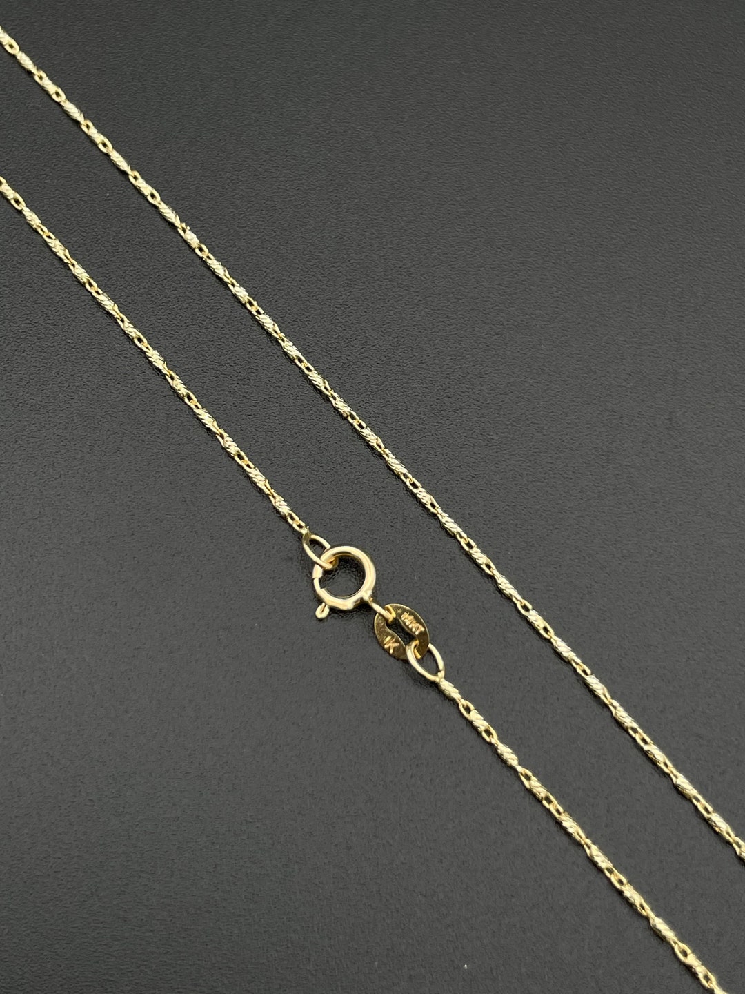 Solid 14k Gold Barrel Link Necklace - Etsy