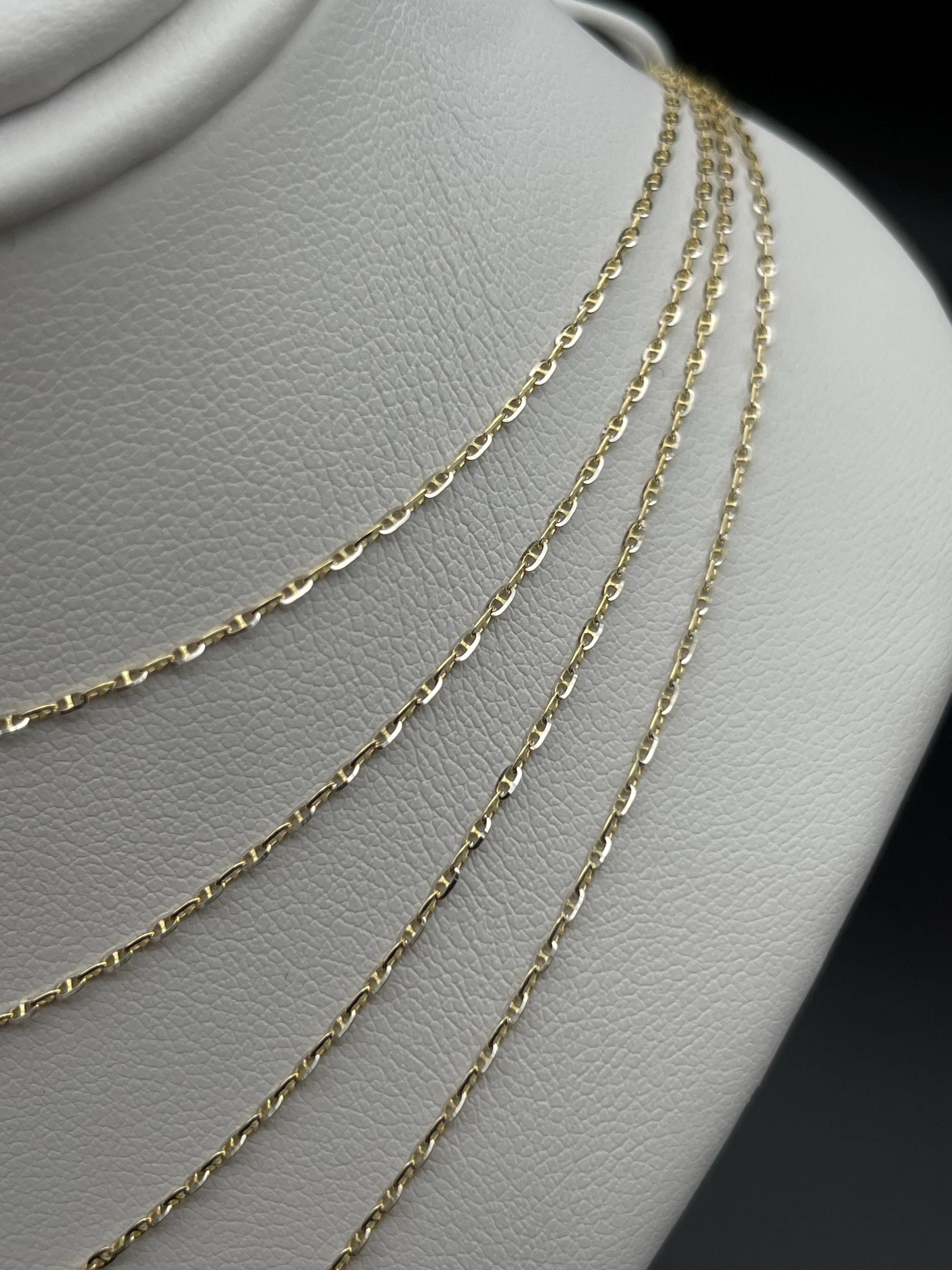 14k Gold Solid Mariner Anchor Chain Necklace / Dainty Mariner Anchor ...