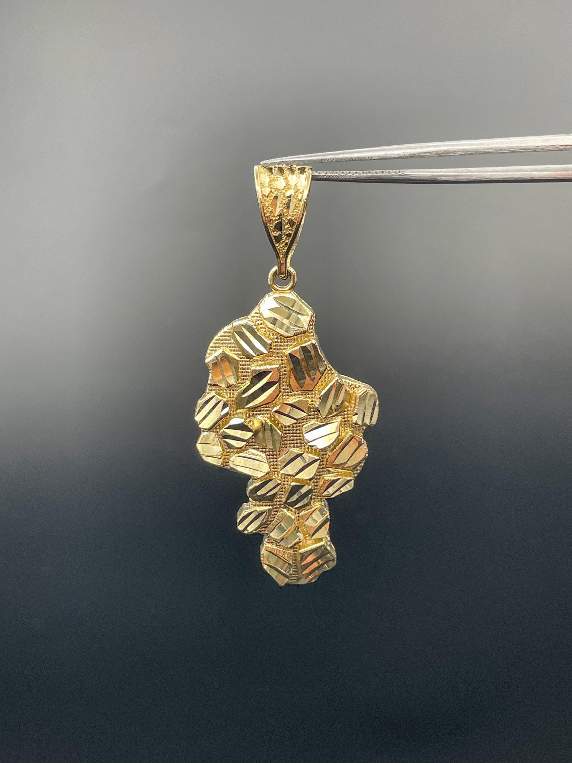 10k Gold Big Nugget Pendant / 10k Real Gold Nugget / Chunky Nugget ...