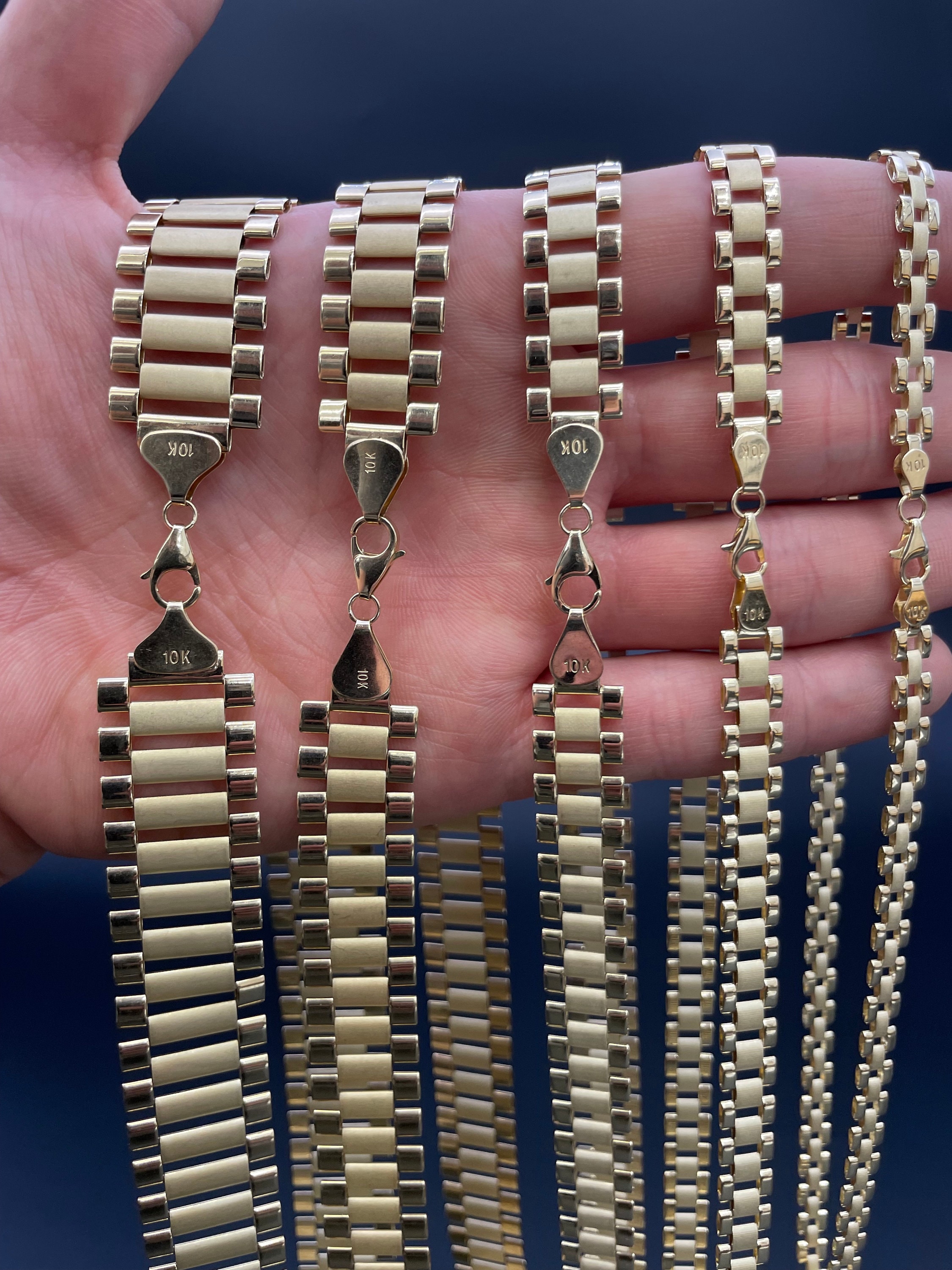 10k Gold Presidential Rolex Jubilee Chain Necklace - Etsy