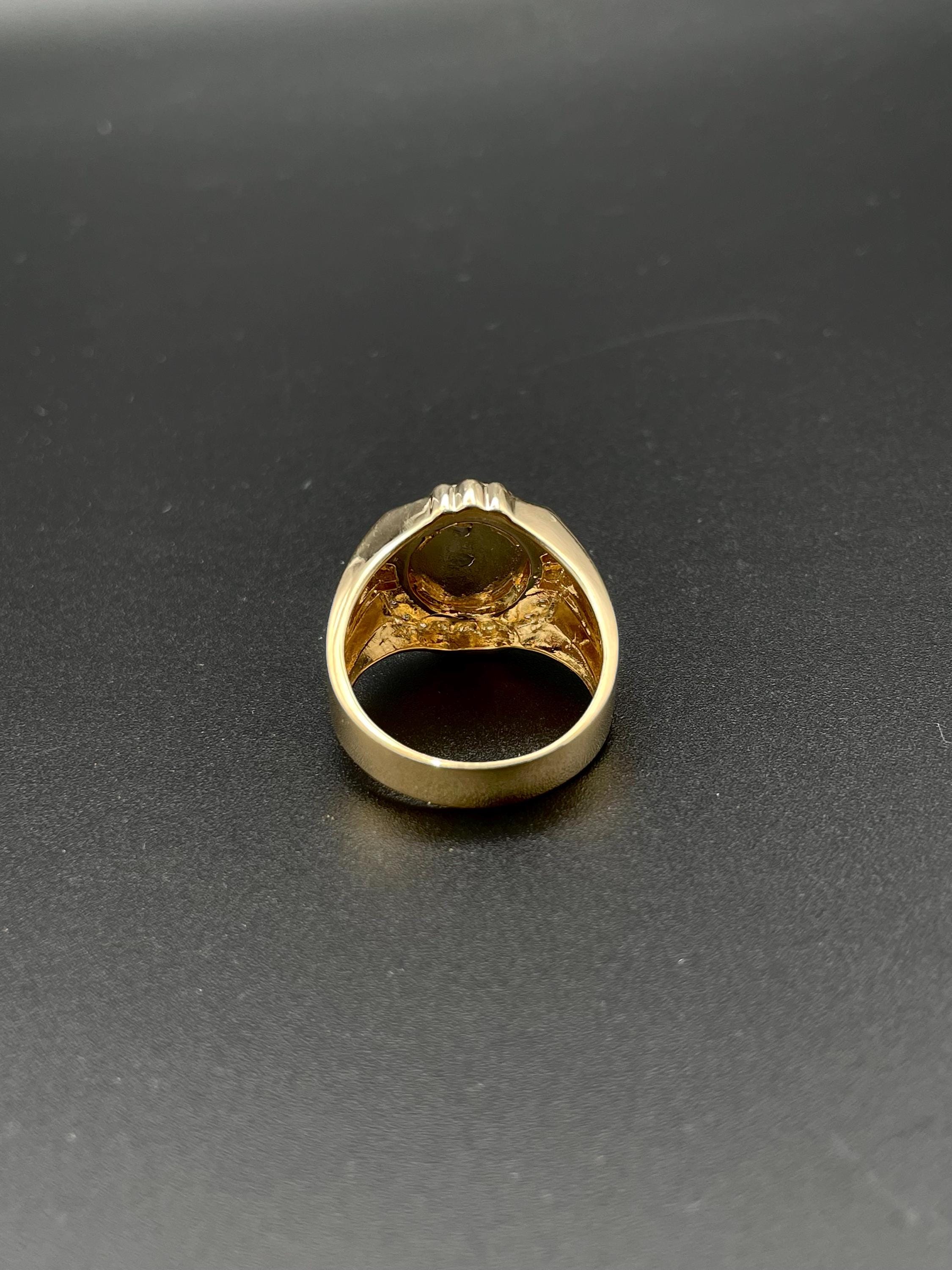 14k Gold Dollar Sign Ring With CZ - Etsy