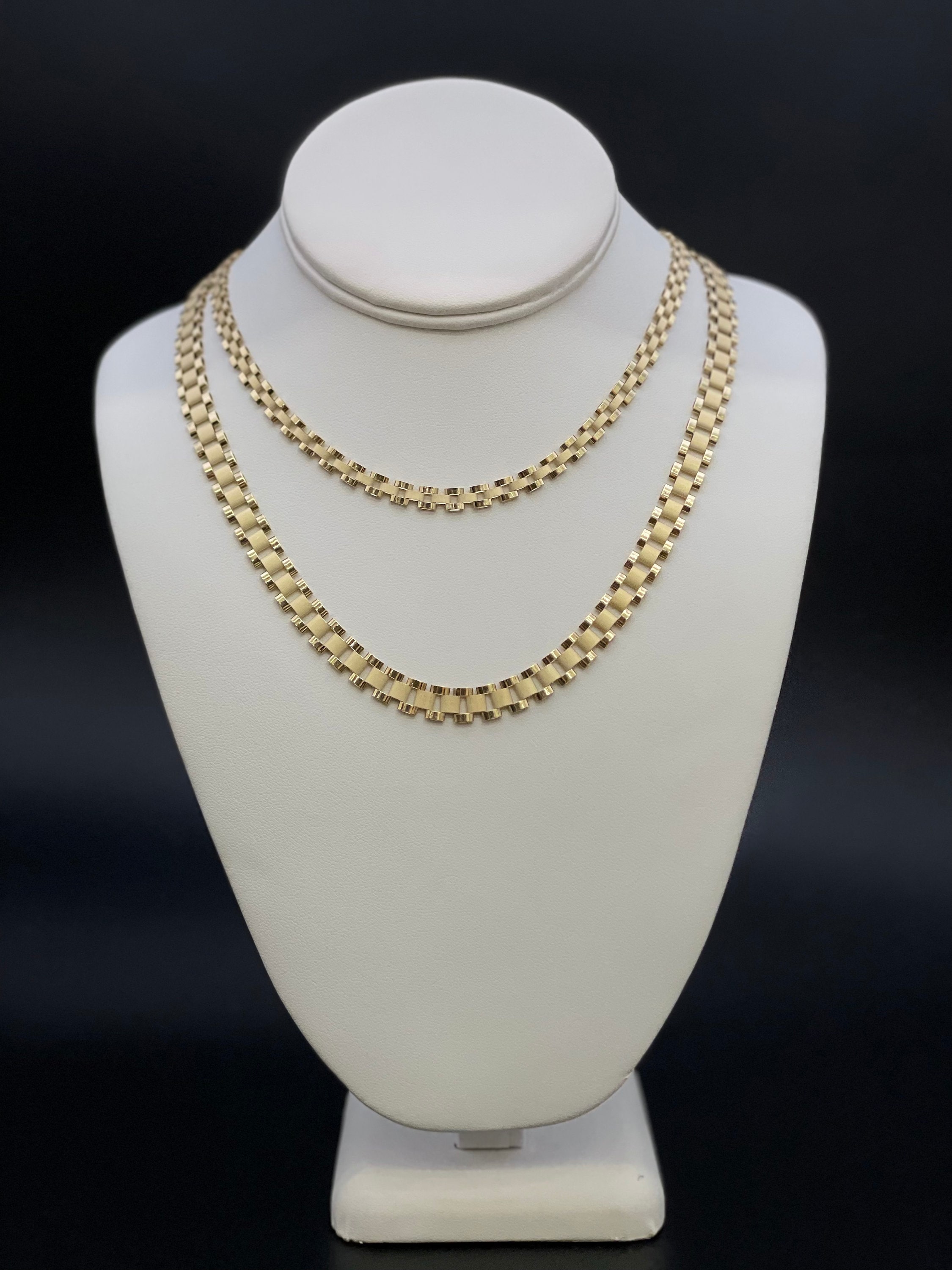 10k Gold Presidential Rolex Jubilee Chain Necklace Etsy