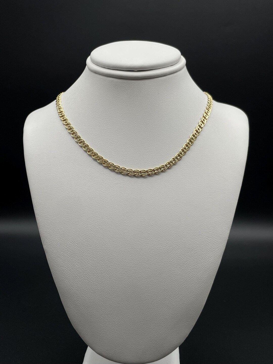 14k Solid Gold Double Curb Cuban Link Chain Necklace - Etsy