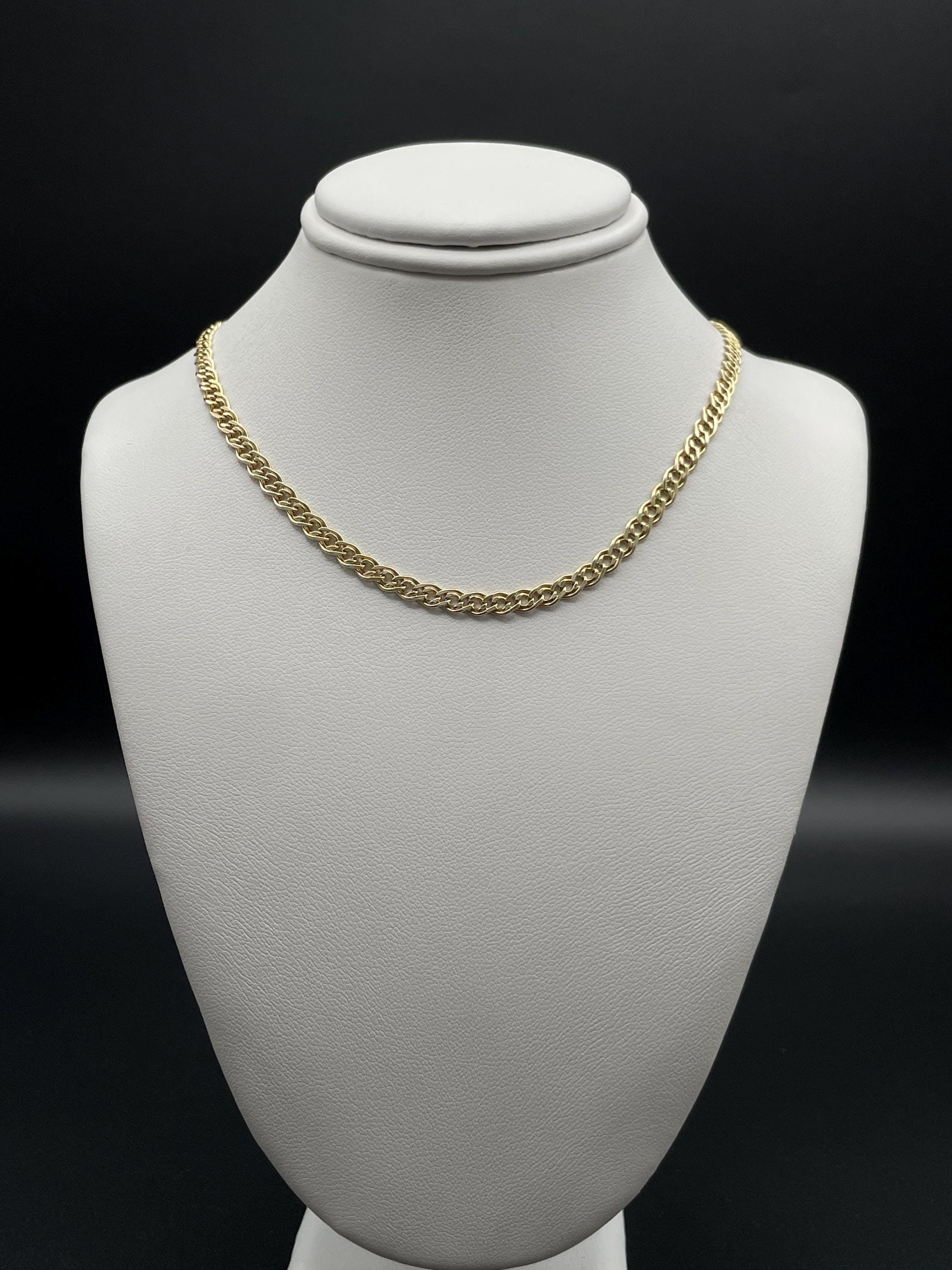 14k Solid Gold Double Curb Cuban Link Chain Necklace - Etsy