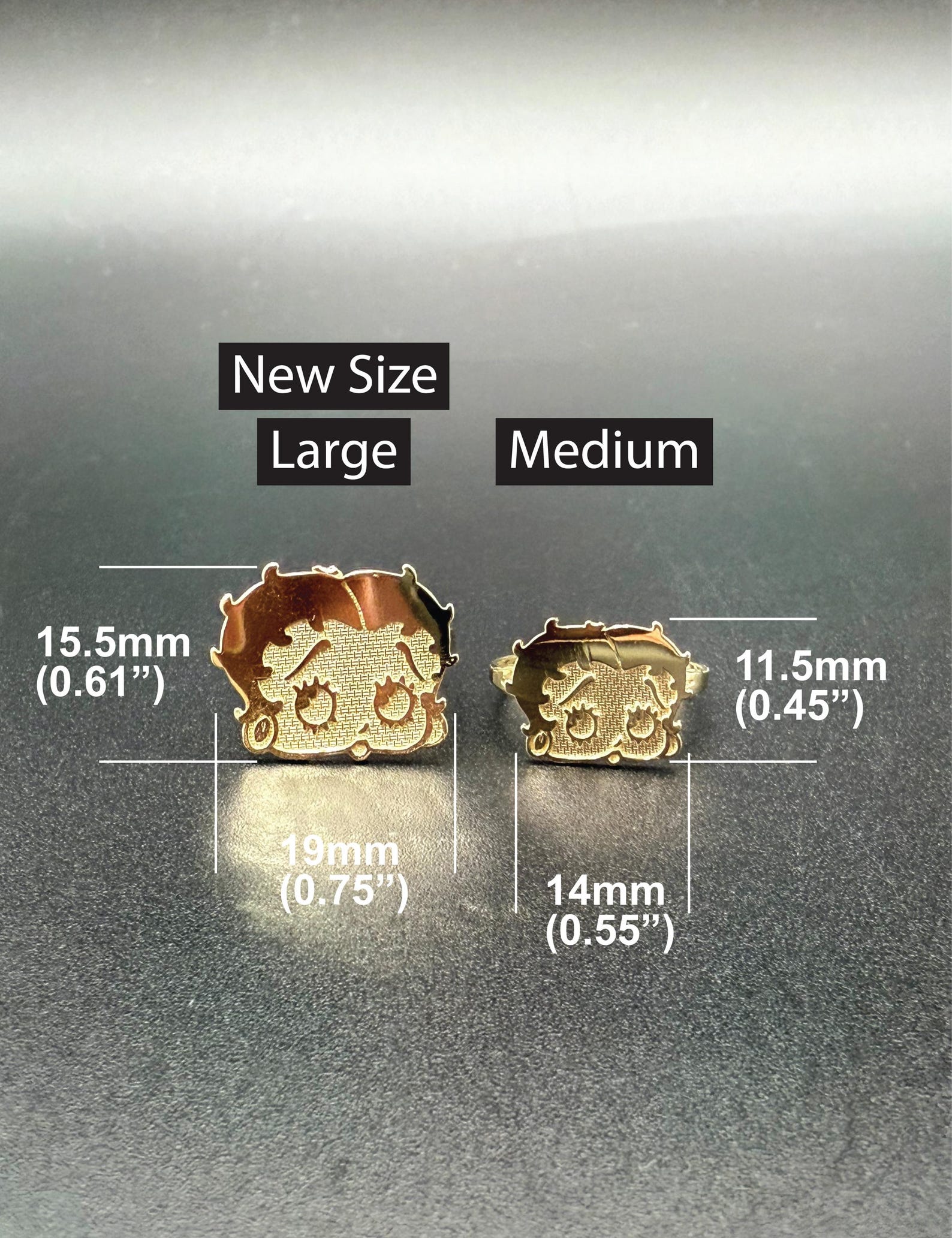 10k Solid Gold Betty Boop Ring - Plain Version/ Y2K / Sassy Betty Boop ...