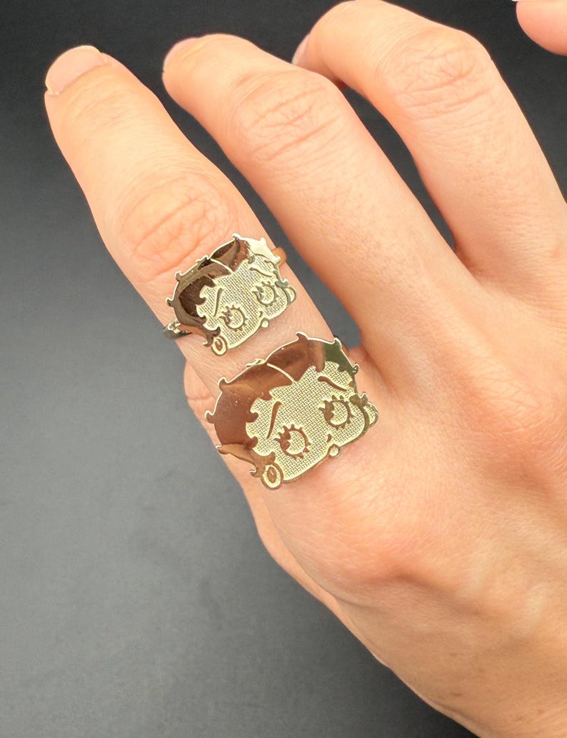 10k Solid Gold Betty Boop Ring - Plain Version/ Y2K / Sassy Betty Boop ...
