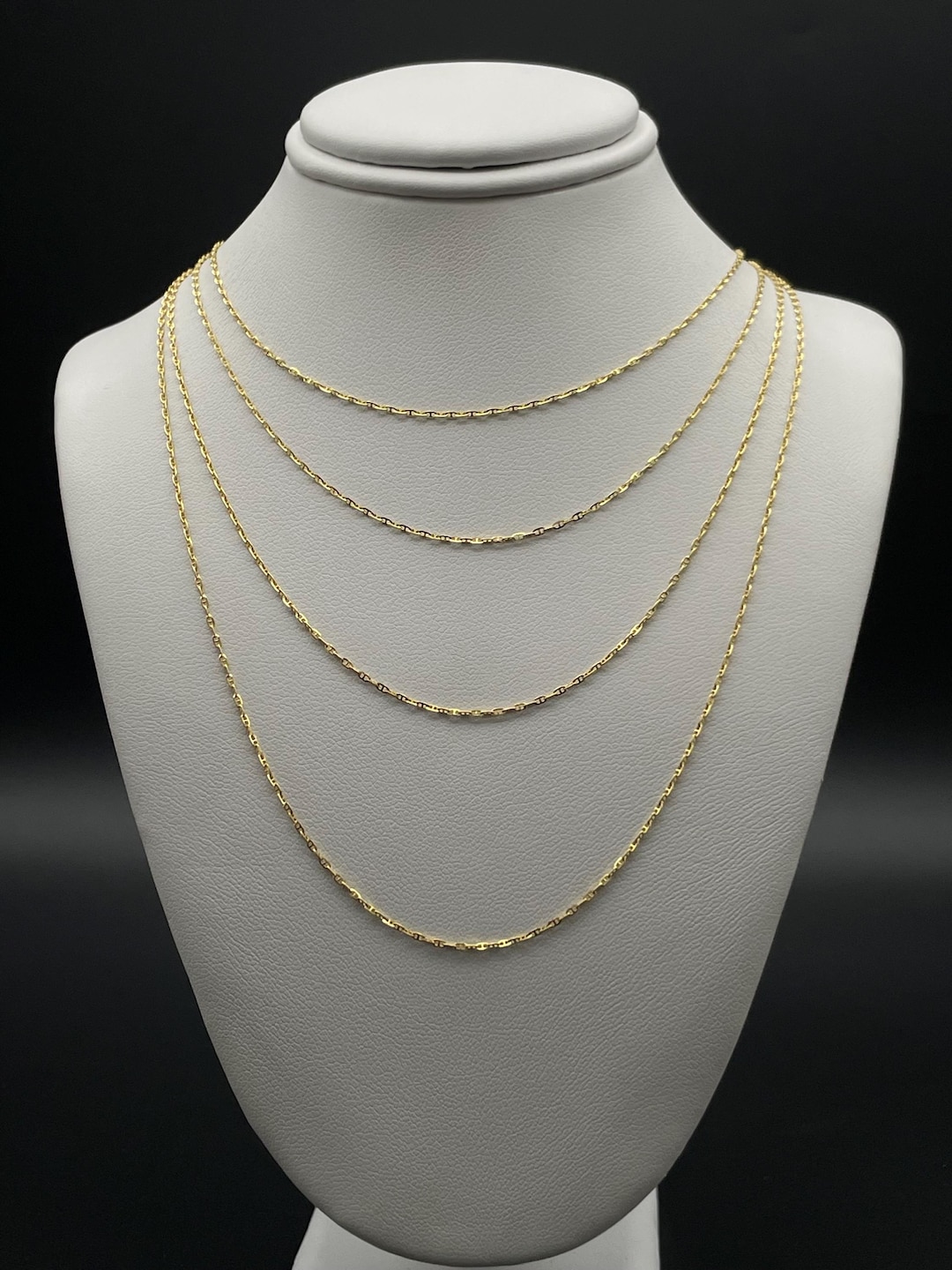 14k Gold Solid Mariner Anchor Chain Necklace / Dainty Mariner Anchor ...