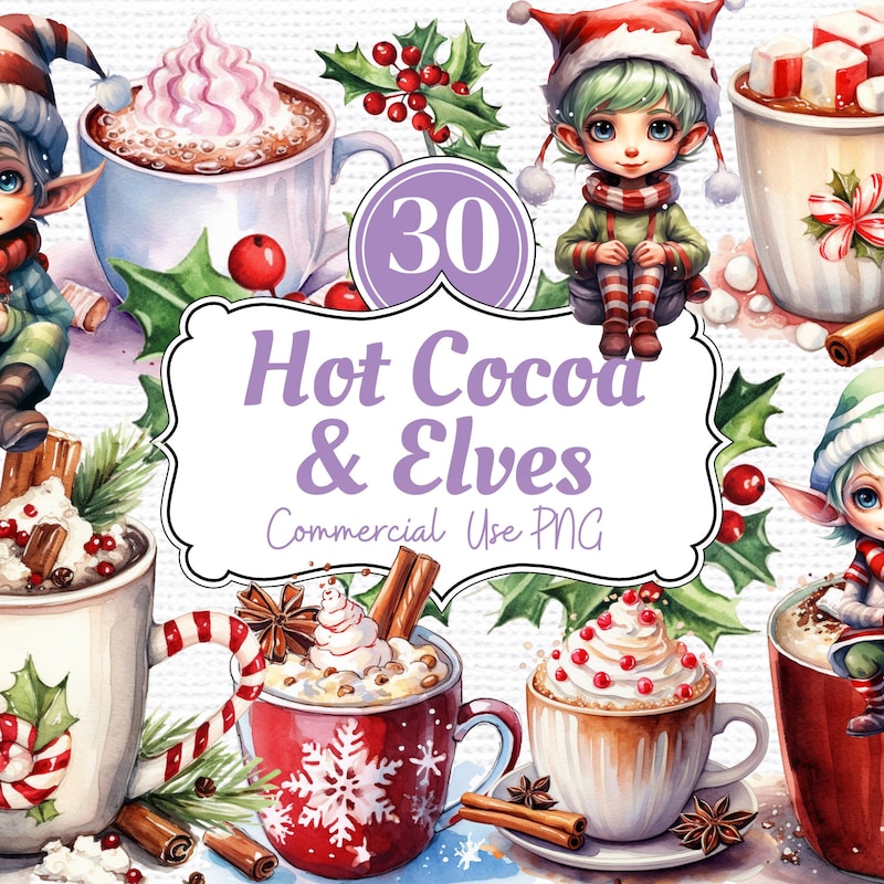 Hot Cocoa Clipart - Etsy