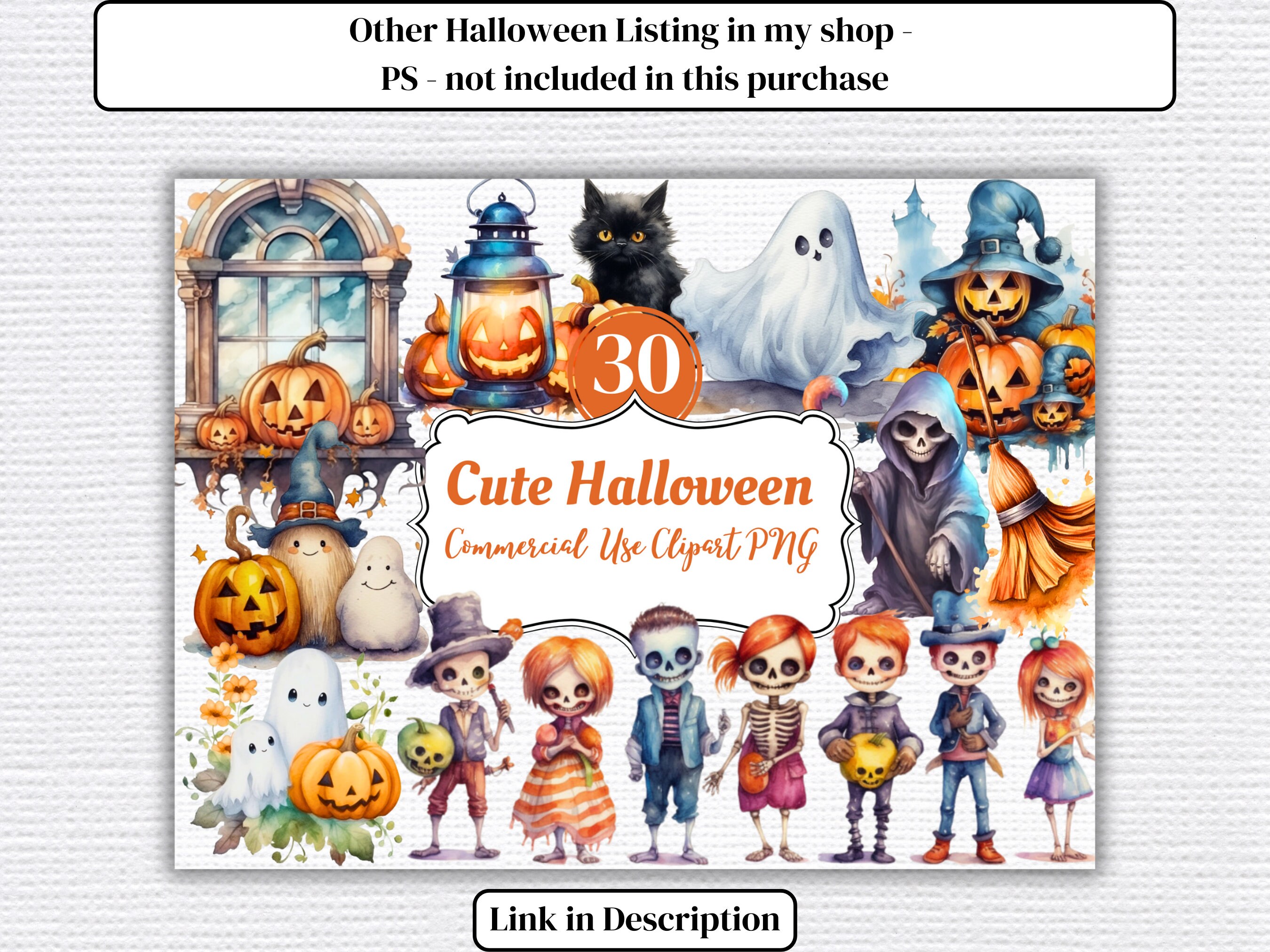 Cute Baby Monster Halloween PNG Clipart Graphics Watercolor - Etsy